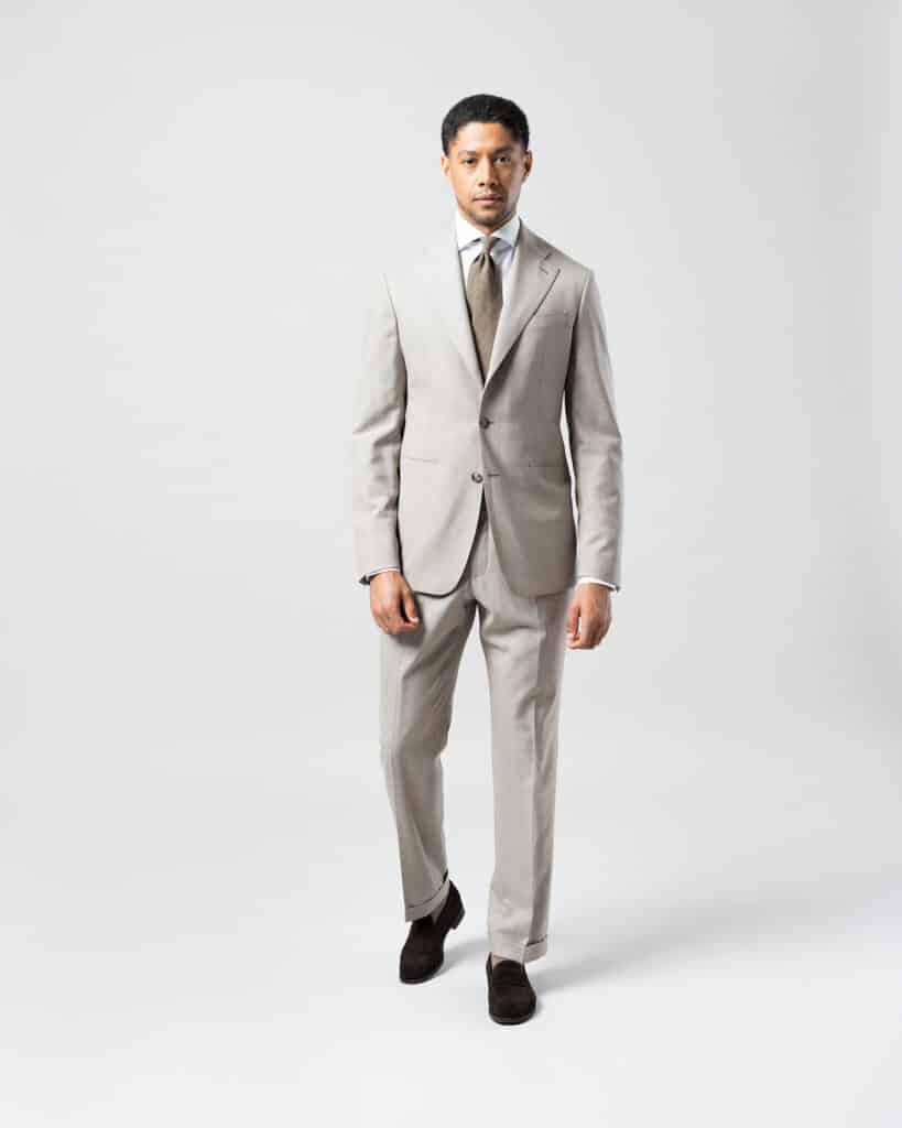 Custom tailored Suit panama greige