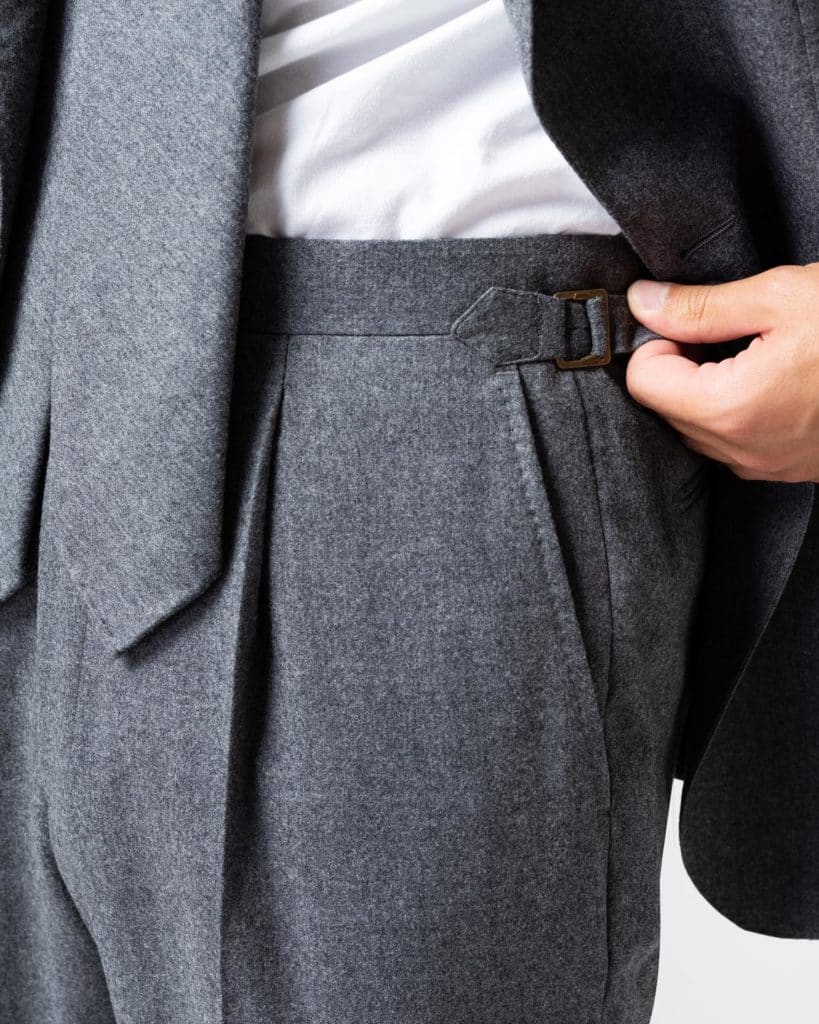 Custom tailored Suit flannel mid grey Blugiallo