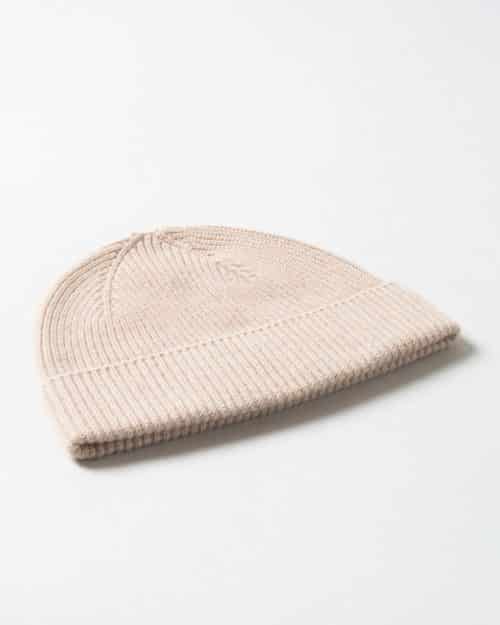 Custom tailored Beanie beige pure cashmere Blugiallo