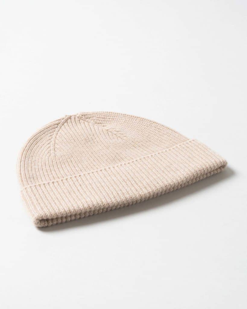 Custom tailored Beanie beige pure cashmere Blugiallo
