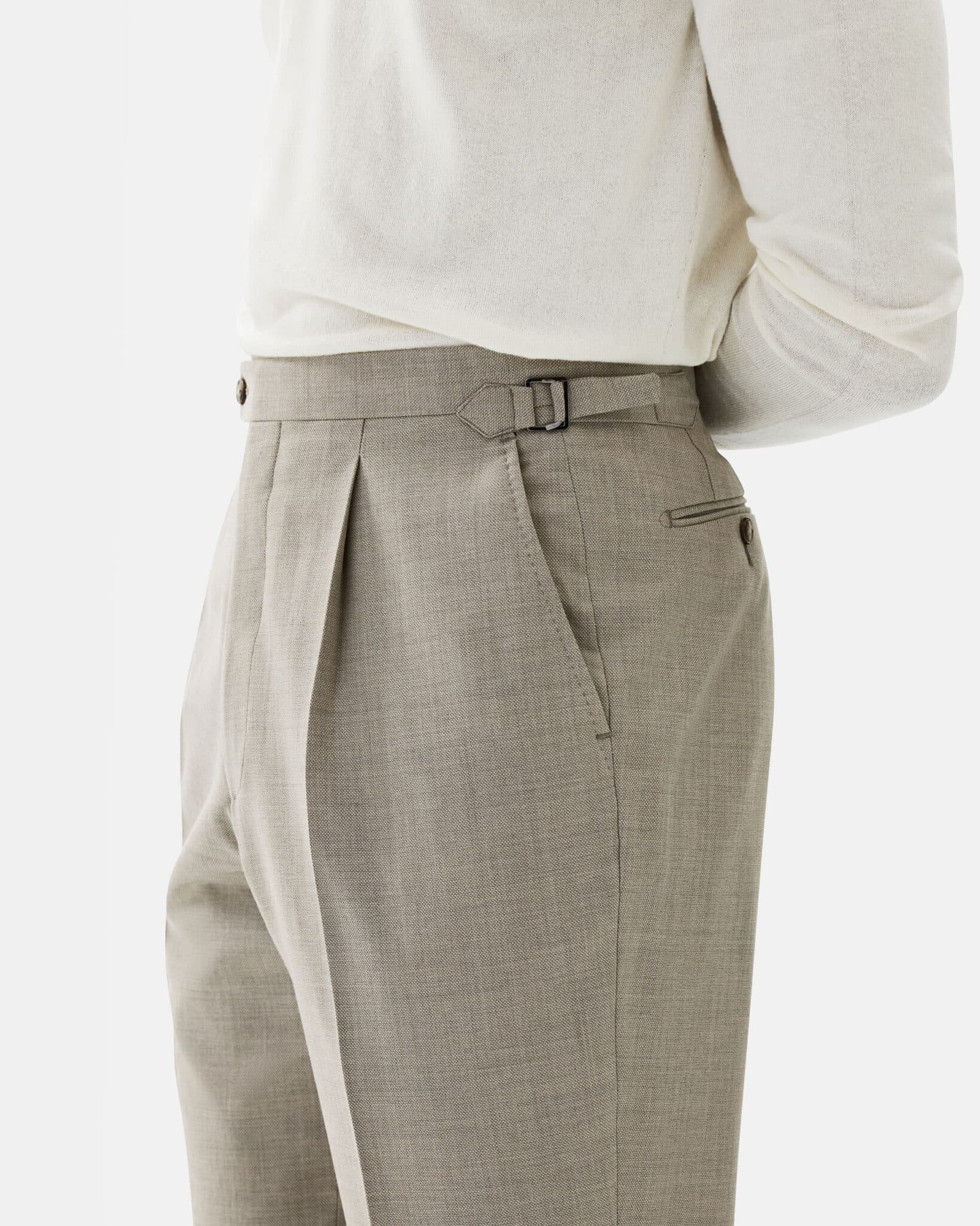 Custom tailored Suit panama greige