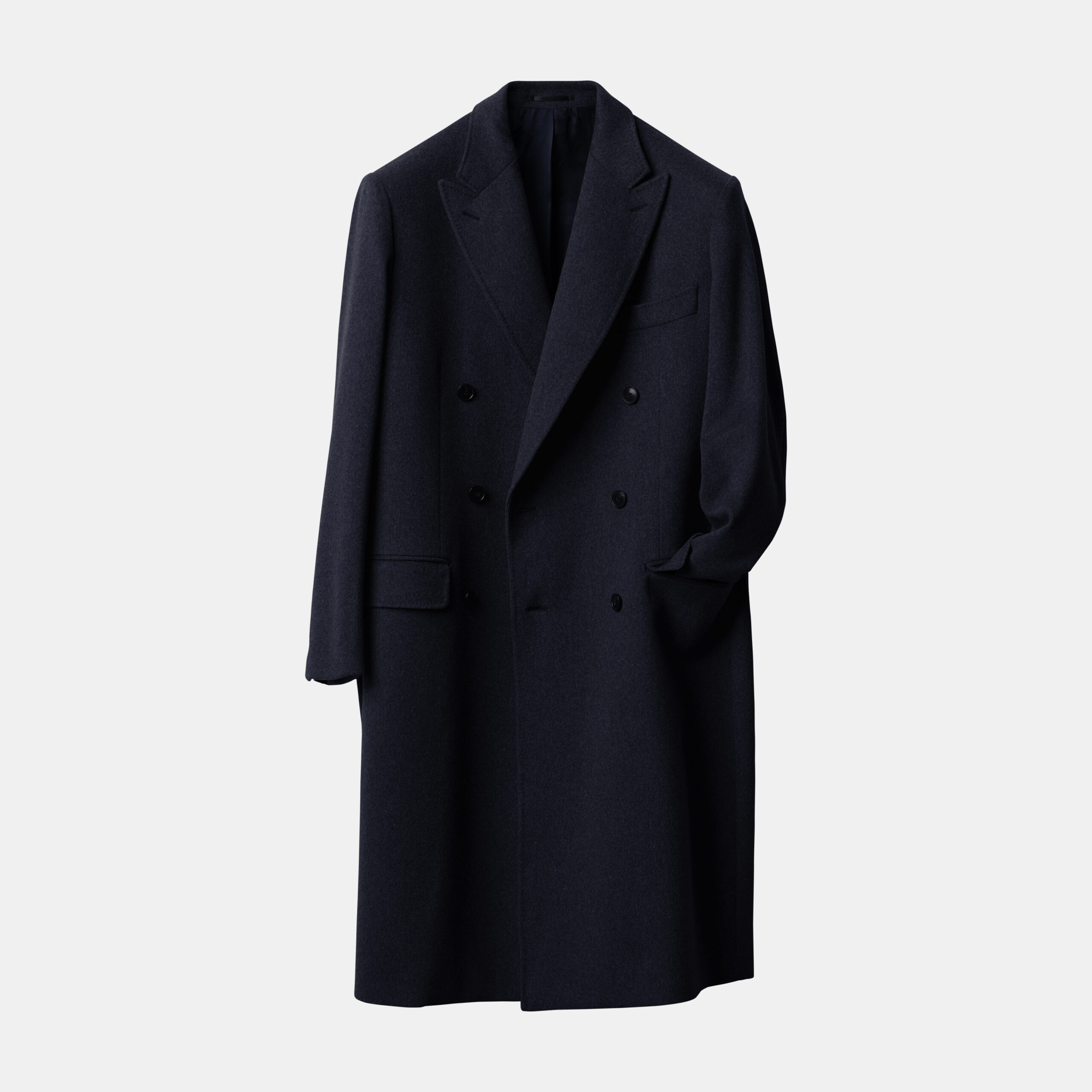 Custom Made Signature 'Capolavoro' Overcoat midnight blue heavy wool