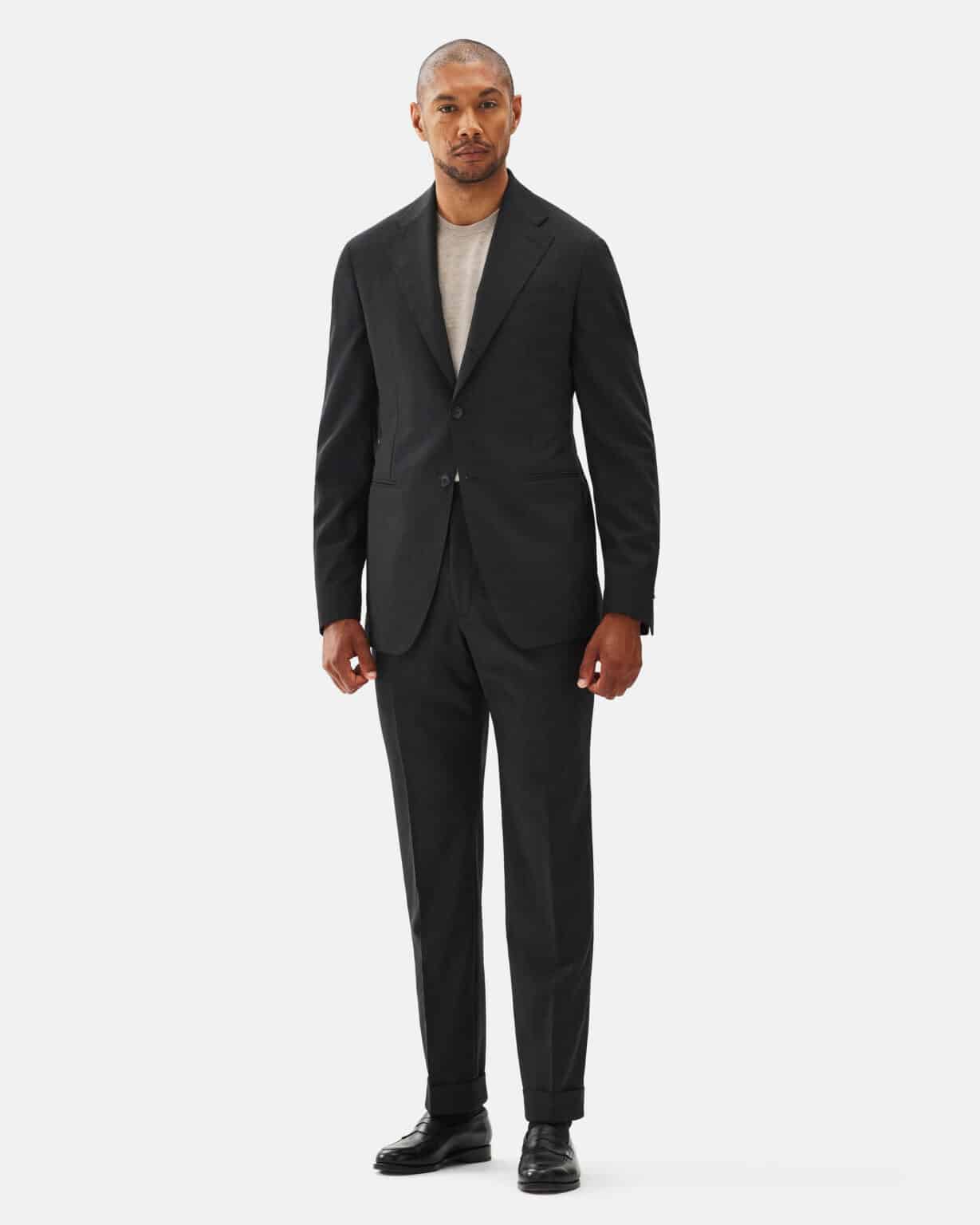 Custom tailored Suit flannel black Blugiallo