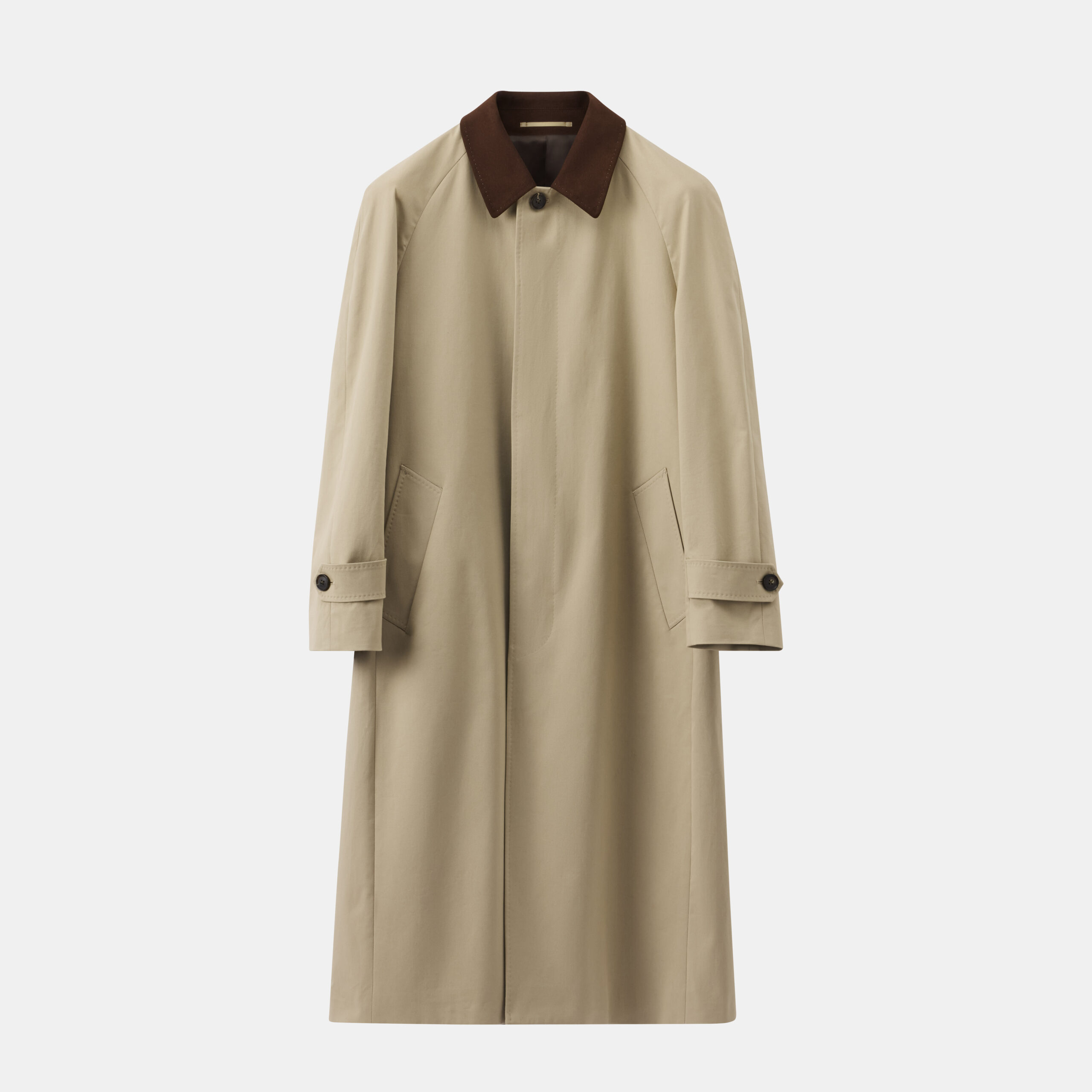 Custom Made 'Sloane' Raglan Topcoat Soft Beige Heavy Cotton Twill